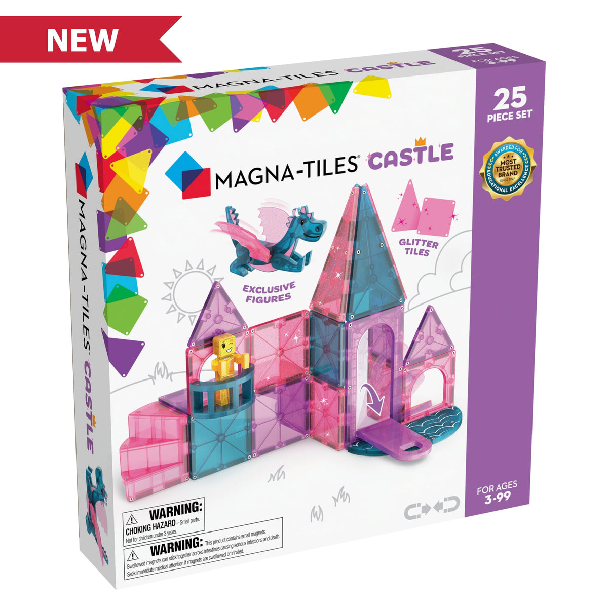 Tessere Magnetiche Traslucide - Castello - 25 Pezzi - Magna-Tiles ...