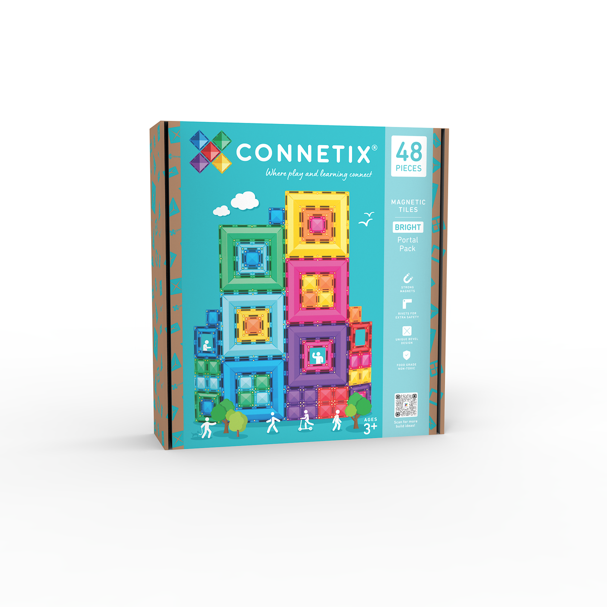 Tessere Magnetiche Traslucide - Bright Portal Pack Connetix - 48 pezzi ...