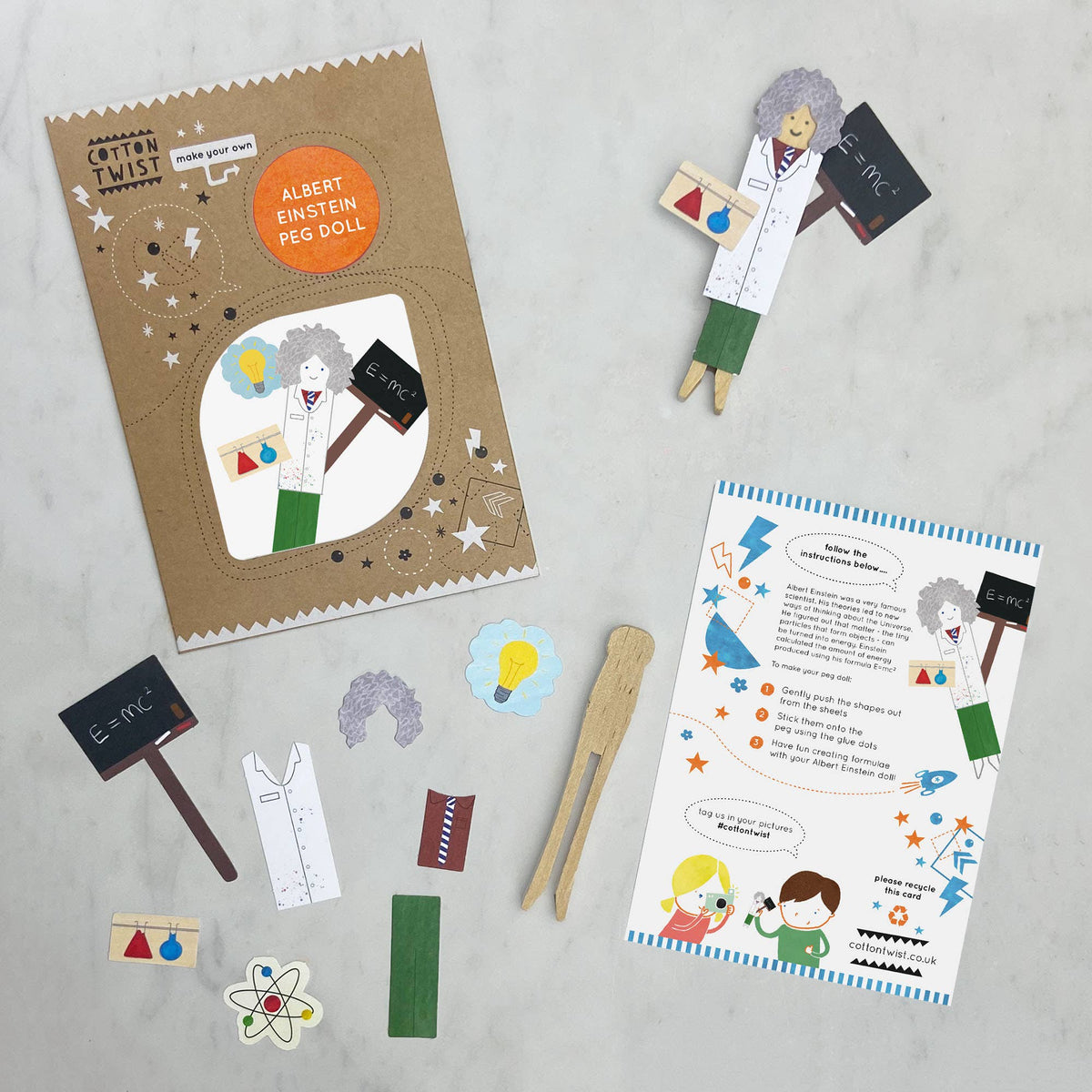 Kit Crea la tua Bambola Pegdoll Albert Einstein Cotton Twist – Millemamme