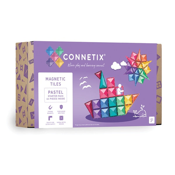 Tessere Magnetiche Traslucide Pastello Set da 64 pezzi Connetix ...