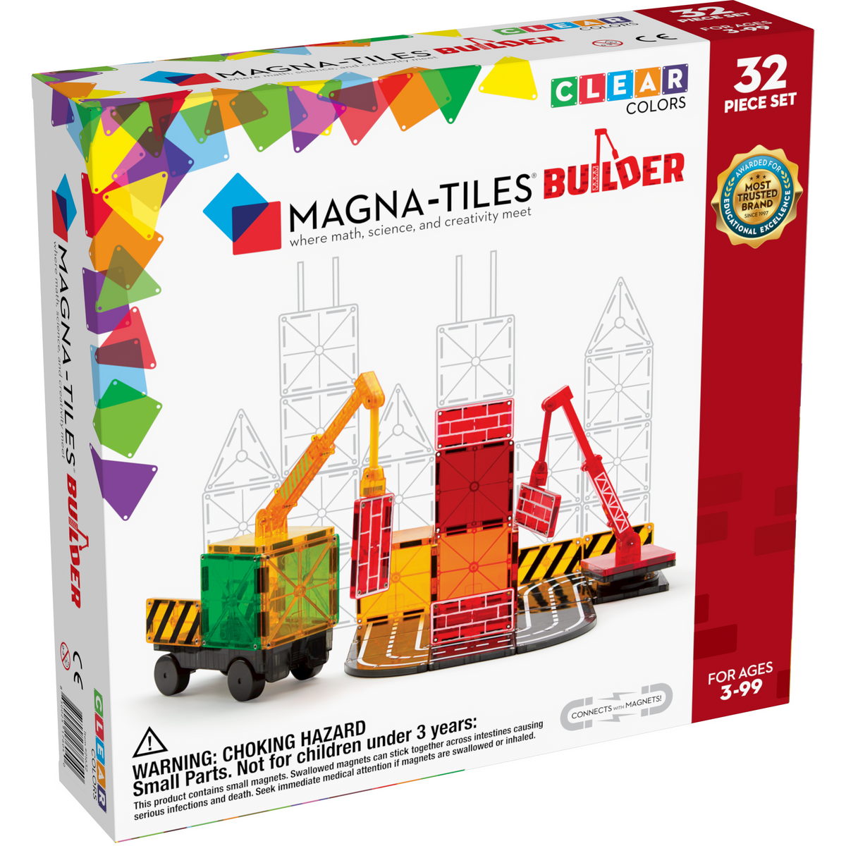 Tessere Magnetiche Traslucide - Cantiere - 32 Pezzi - Magna-Tiles ...
